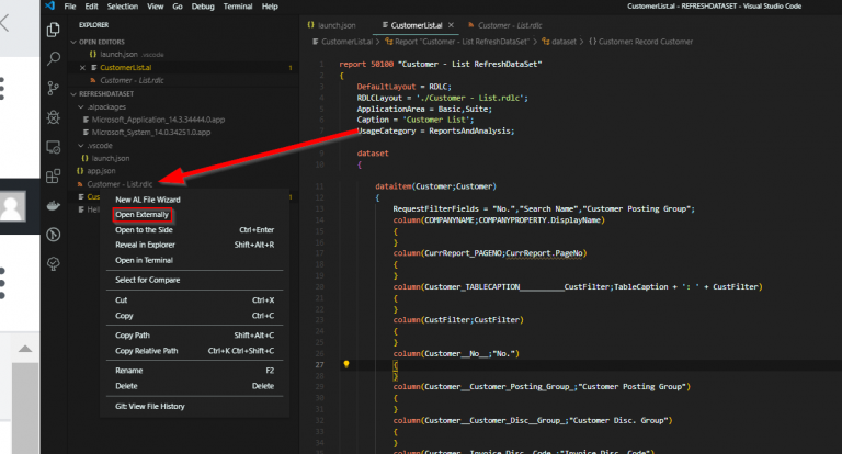 Refreshing RDLC Dataset in Visual Studio - Business Central Deep Dive