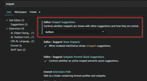 Snippet Suggestions in Visual Studio Code - Business Central Deep Dive